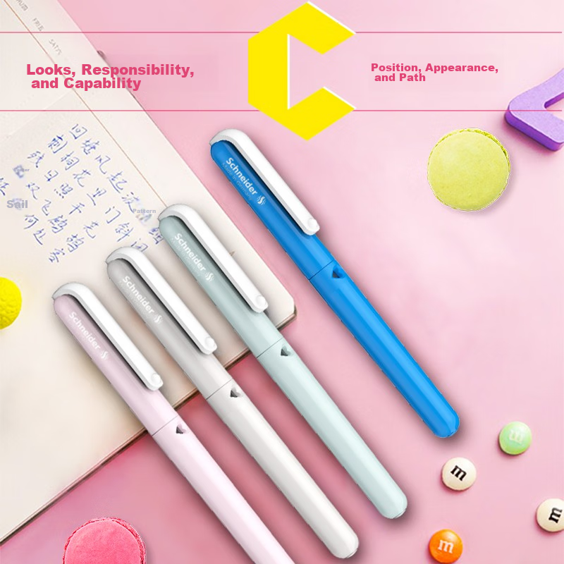 【Winter Break Calligraphy Practice】Schneider Fountain Pen for Students and Adults, Calligraphy Pen for 3rd and 4th Grade, Office Signature Pen, German Imported Ink Pen with EF Nib BK410 - Light Blue 1