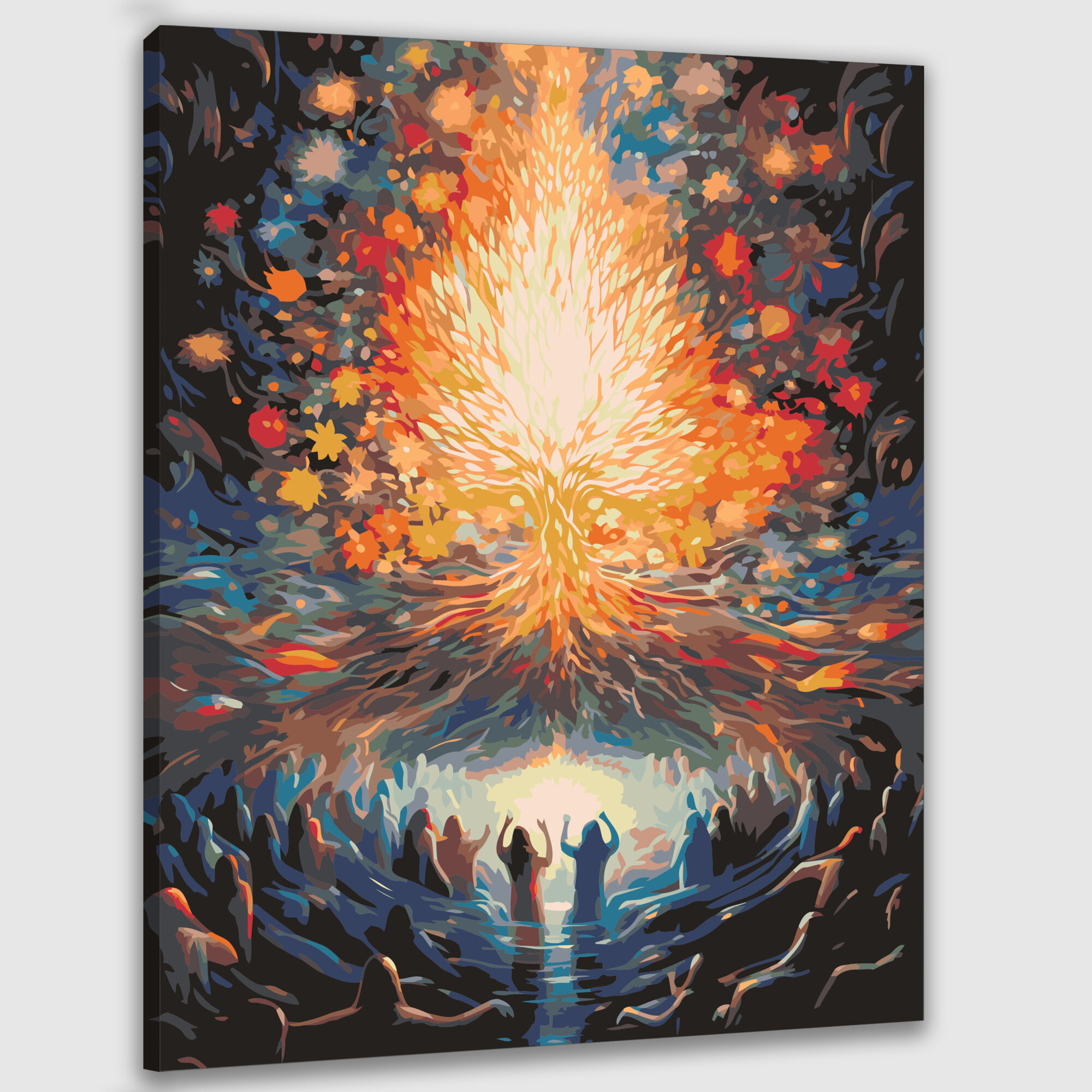 Картина по номерам 40x50 см, масляная картина, шаманская магия, цветы, холст, краски, природа, лепестки, листья, шаман