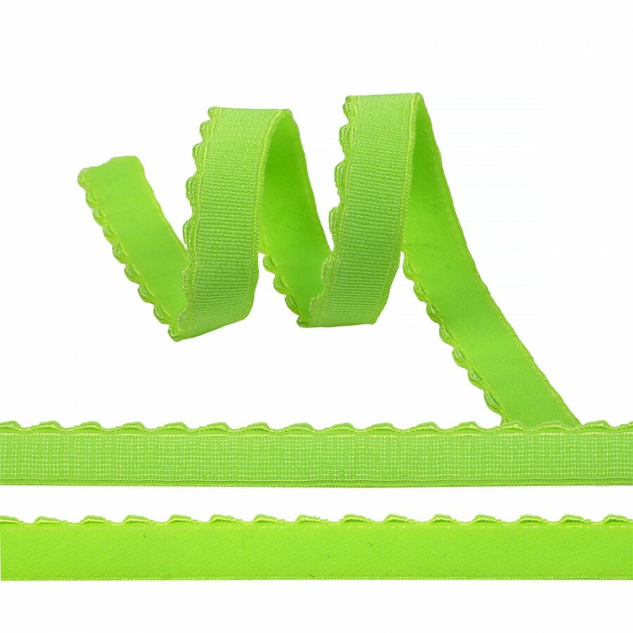 Резинка TBY бельевая (отделочная) ЕТ-1 12мм цв. A3208 зеленый лайм уп. 50 м упак (50 м)