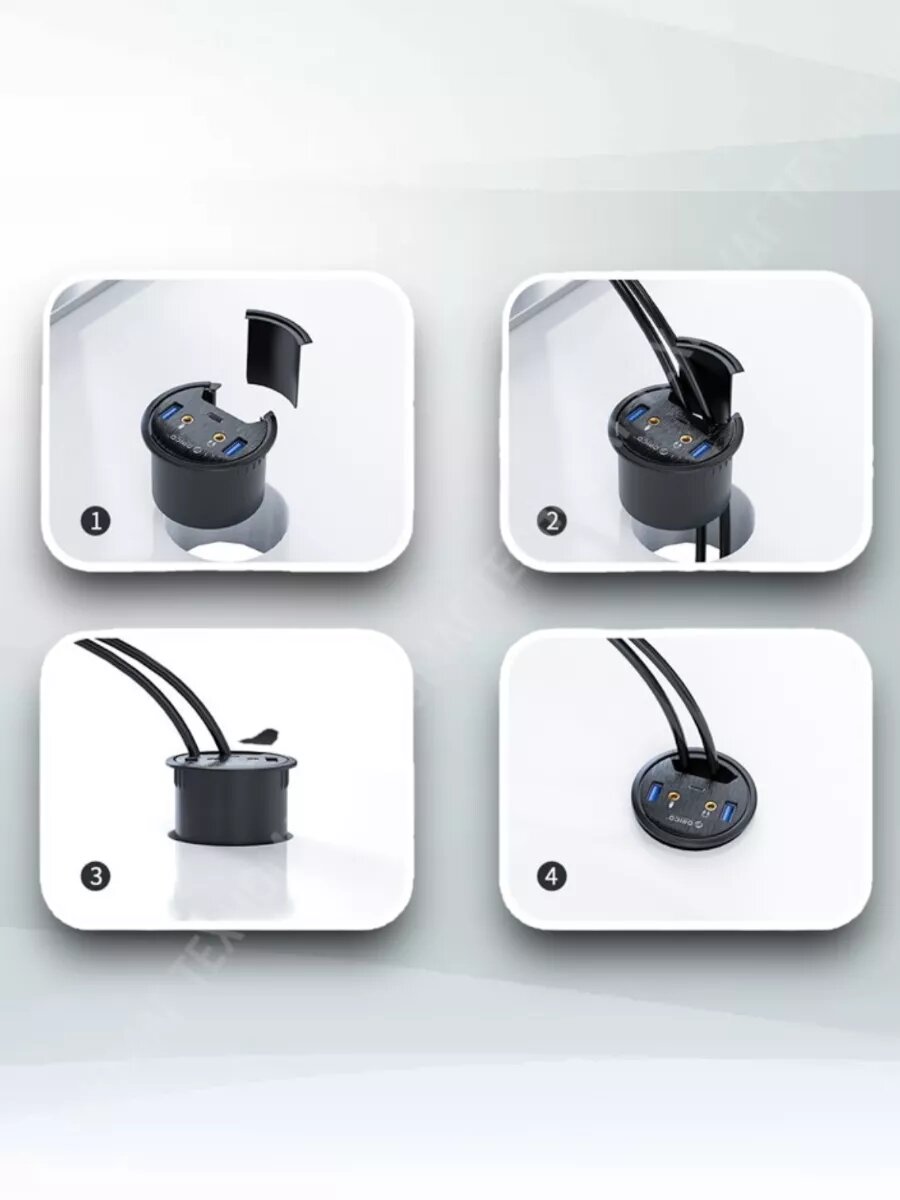 Usb hub 3.0 разветвитель с креплением для ПК