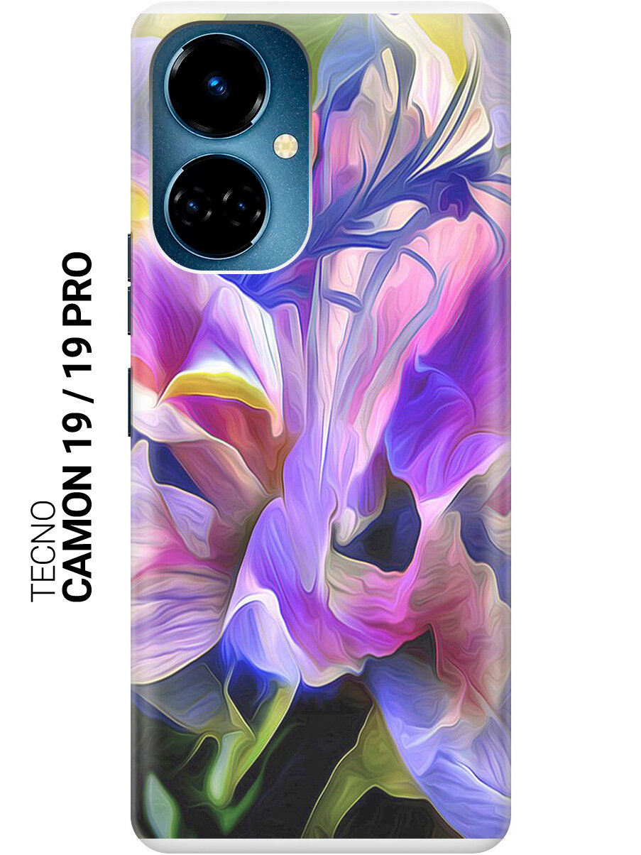 Силиконовый чехол на Tecno Camon 19 / 19 Pro / Техно Камон 19 / 19 Про с рисунком "Цветочная абстракция"