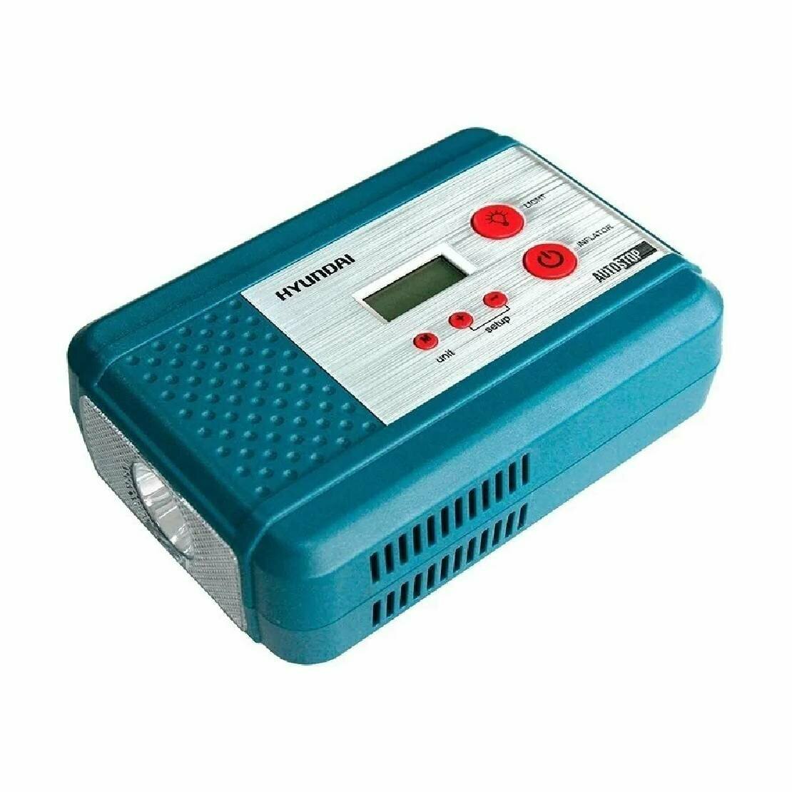 Автомобильный компрессор HYUNDAI HY1540, автостоп, с фонарем, 100 Вт, синий