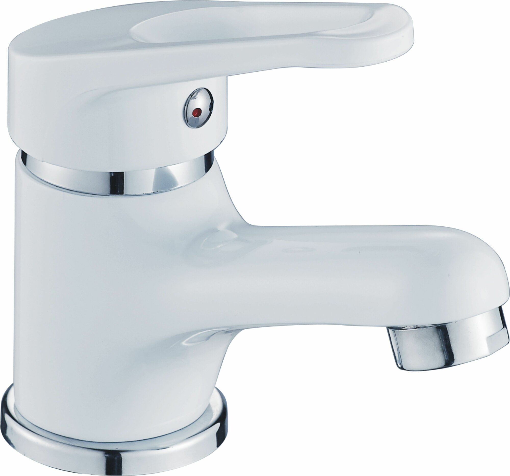 Смеситель для раковины маленький, кран для умывальника белый Cron CN1013-8 Cron