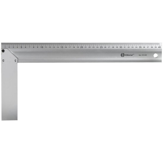 Угольник Кобальт столярный 400 мм, алюминиевый (910-409)