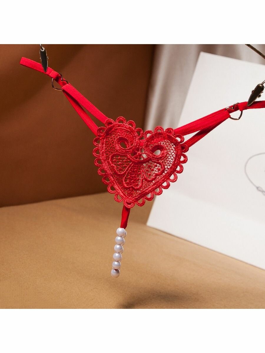 Жемчужные сексуальные стринги, женское тонкое прозрачное нижнее белье, сетчатые трусы с вышивкой