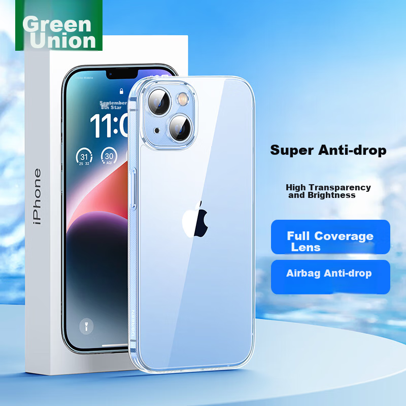 Lulian IPhone 14 Case, Shockproof, Anti-Fingerprint, Wear-Resistant, Anti-Yellowing, Full Lens Protection, Ultra-Thin, Transparent