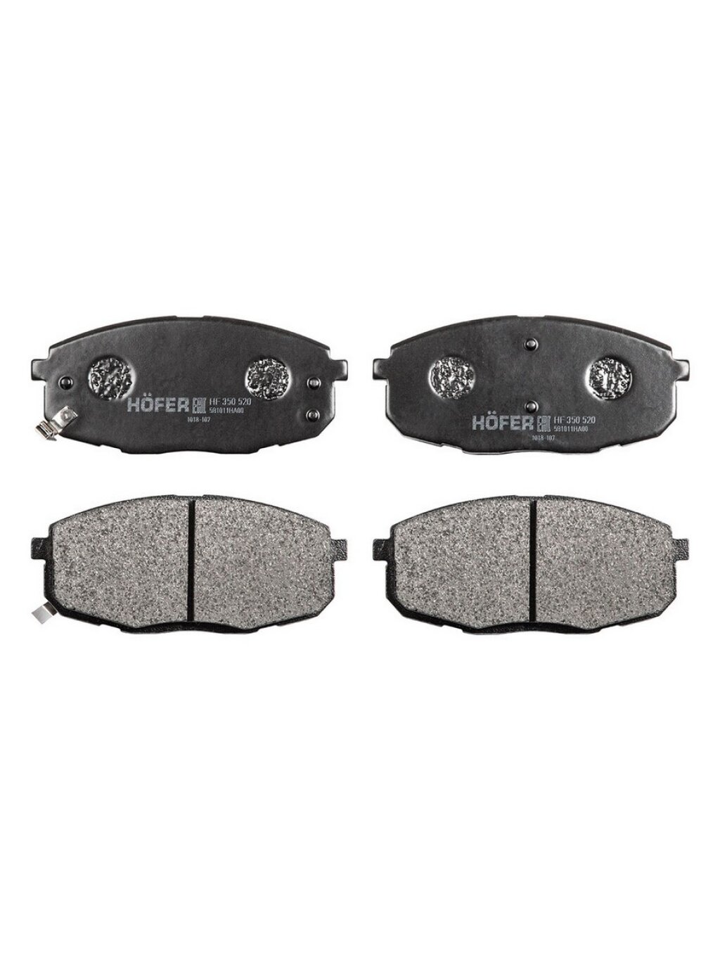 Колодки тормозные дисковые передние HOFER HF 350 520