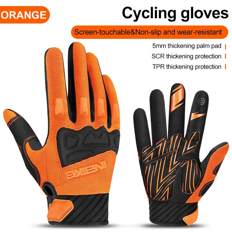 INBIKE Мужские велосипедные перчатки MTB оранжевые Оранжевый, XL, orange