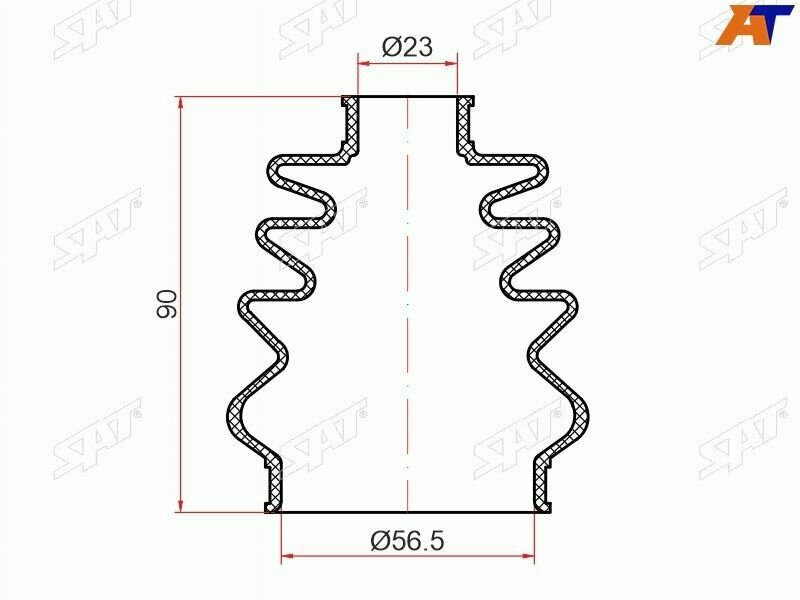 . SAT Пыльник шрус наружный CHEVROLET AVEO T200/250 05-15/LACETTI J200 04-13/LANOS T100 05-09/