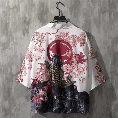 Японский стильный топ с принтом дракона Risbrdfly из полиэстера S, M