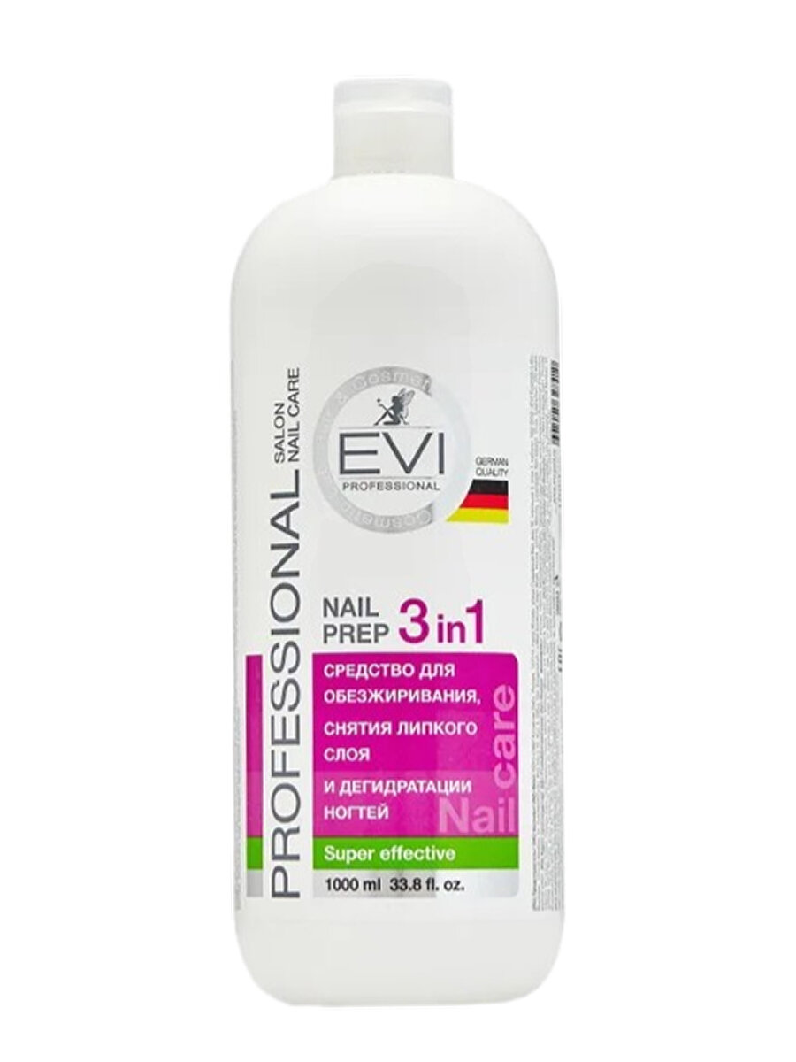 EVI professional Средство для обезжиривания ногтей, снятия липкого слоя и дегидратации ногтей 3 в 1, 1000 мл