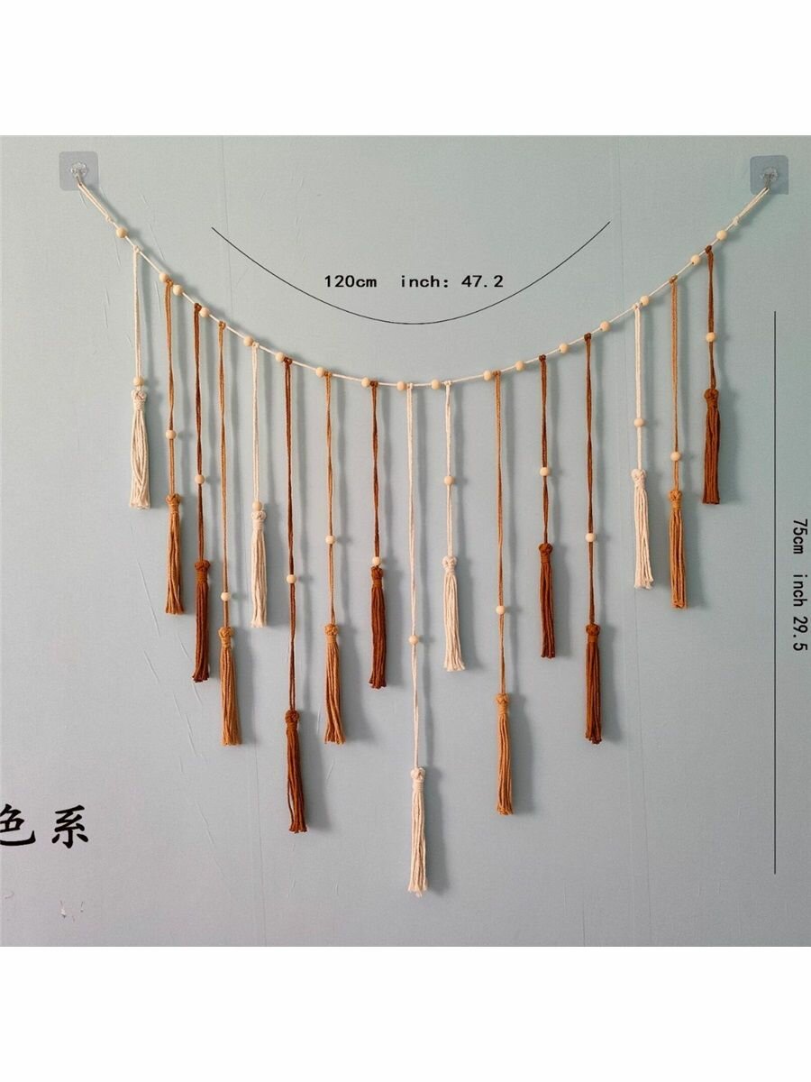 Макраме настенный фото дисплей бохо декор гобелен фото органайзер, C,75x120, зеленый