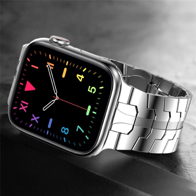 Ремешок из нержавеющей стали для Apple Watch Band Ultra 2 49мм 46мм 45мм 44мм 42мм iWatch Series 10 9 8 7 6 5 4 SE 3 2 1, металл, Apple Watch 42 мм, Apple Watch 45 мм, Apple Watch 44 мм