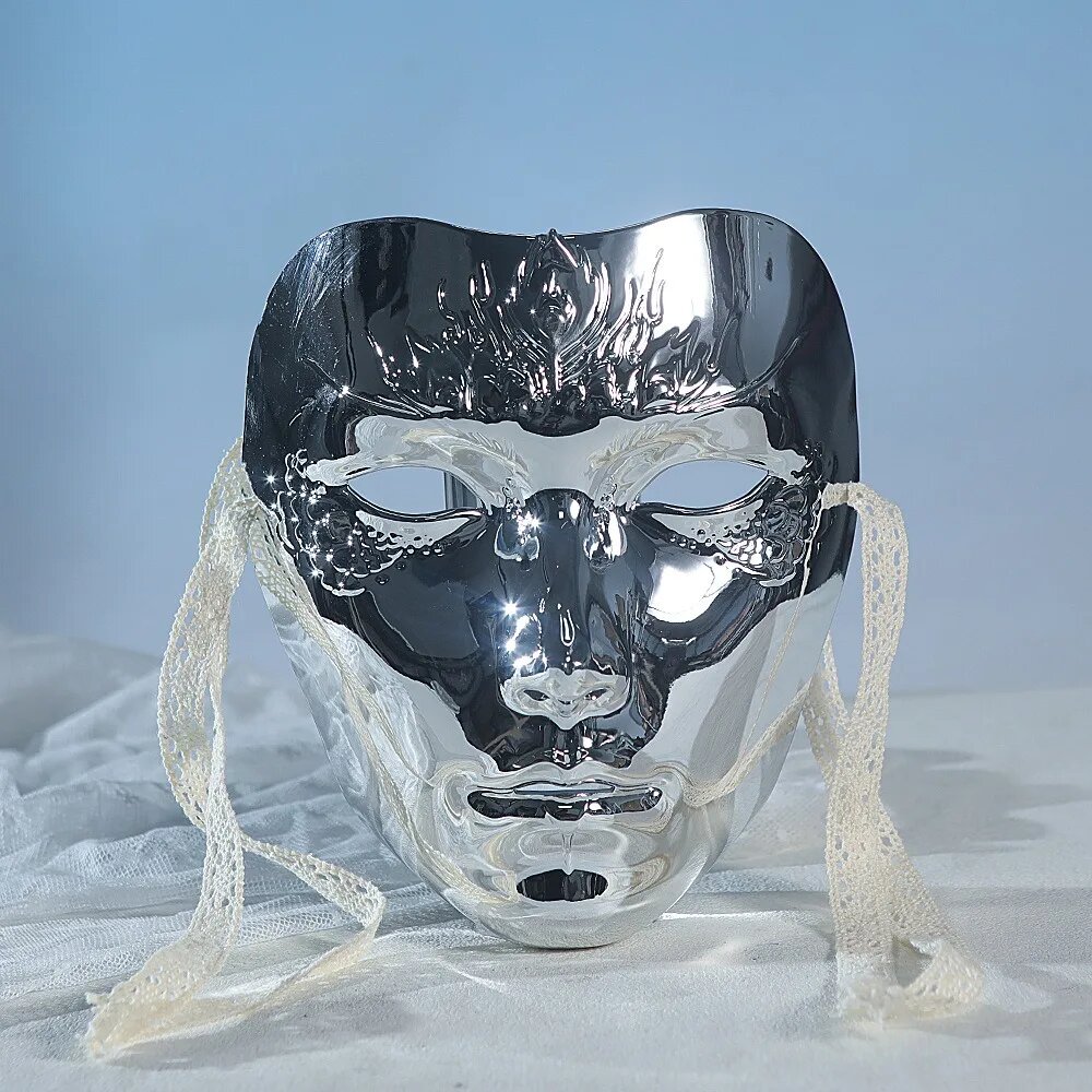 Маска для лица киберпанк Серебряный, Style 8