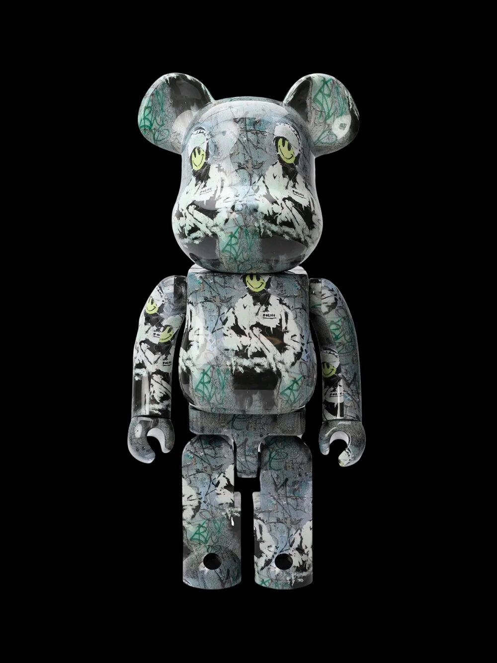 Коллекционная оригинальная фигура Bearbrick Riot Cop Brandalism 1000% / 70 см высота / ABS пластик / Medicom Toy