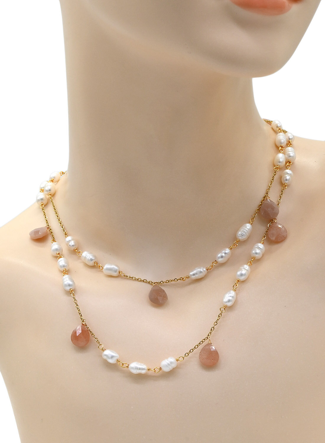 Бусы Радуга Камня, жемчуг пресноводный