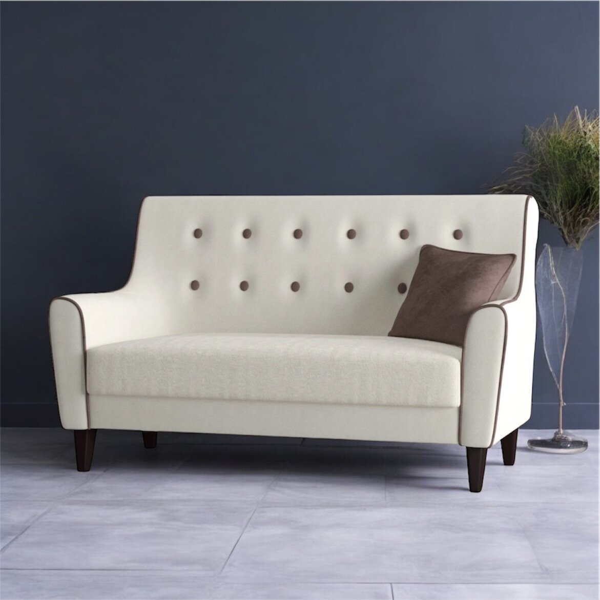 Диван Либерти Lux Zara Cream, Цвет: Бежевый, Мягкий, Для Дома/Офиса, Велюр