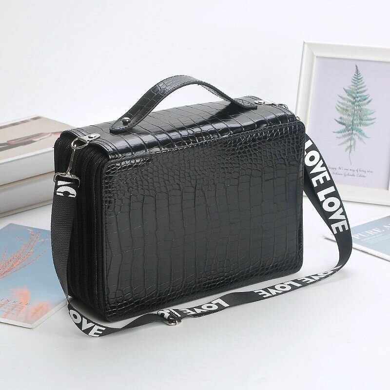 Пенал школьный DIANNY с 252 слотами для девочек органайзер для канцерии канцелярских принадлежностей с 5-слойной молнией пеналы -- Черный