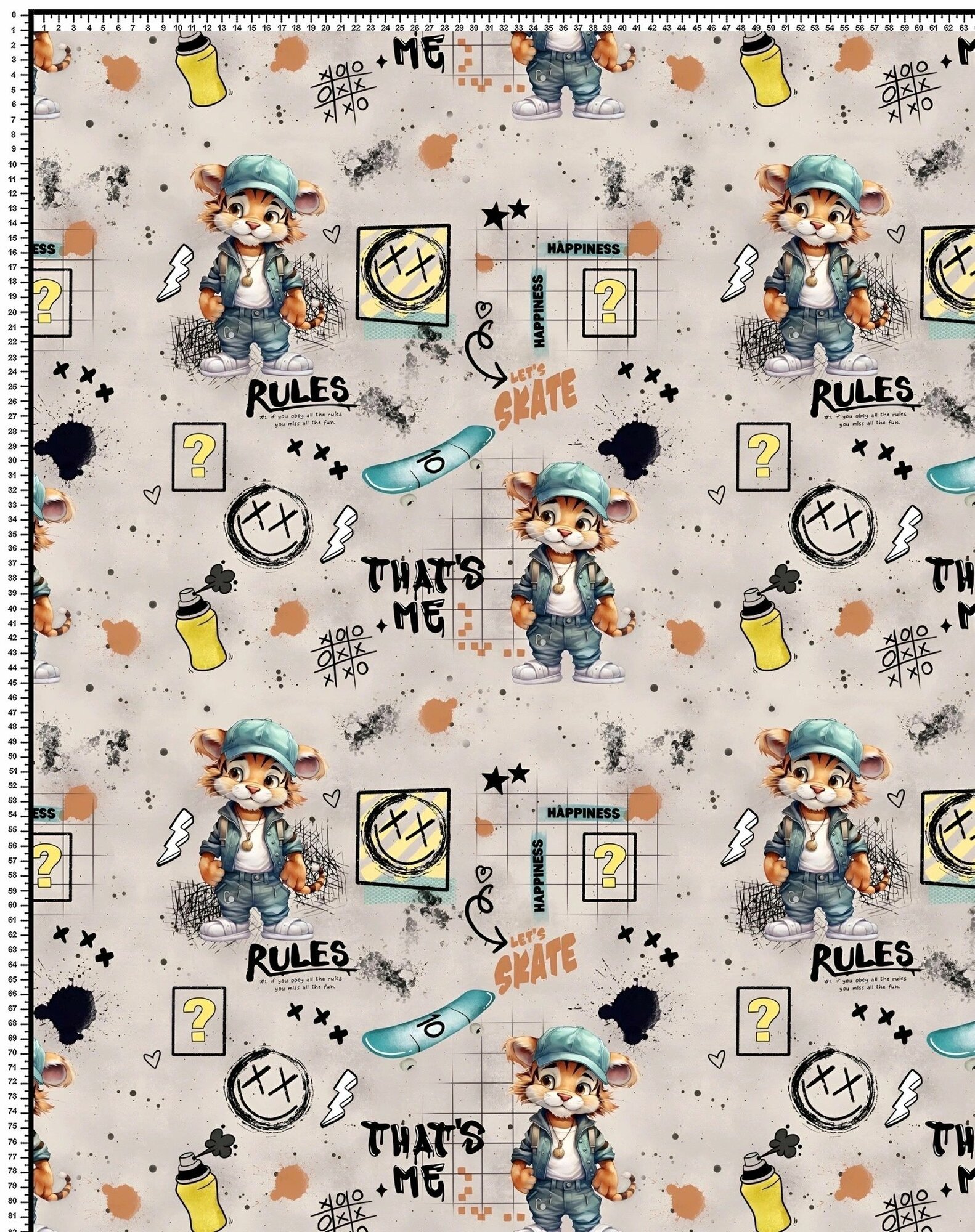 Ткань трикотажная 50 см кулирка с лайкрой печать диджитал