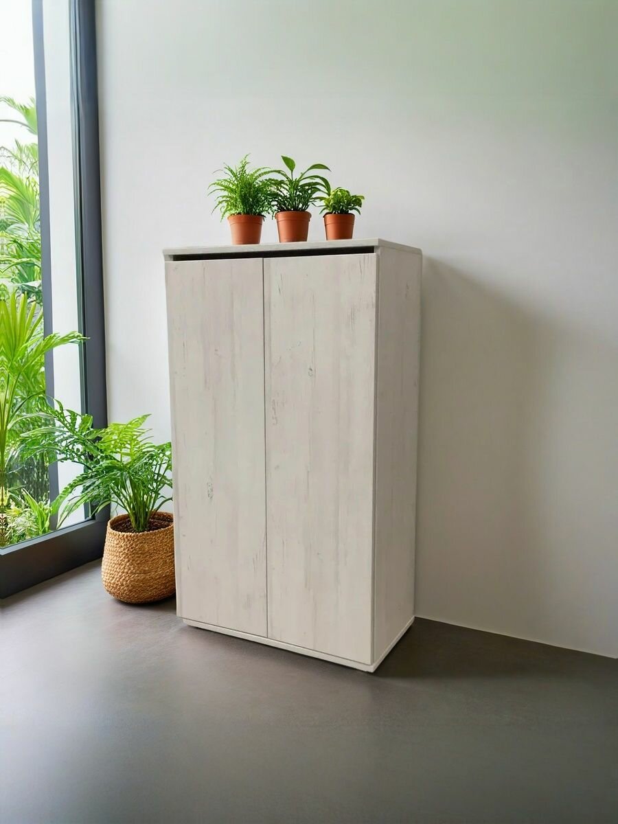 Комод универсальный, Симпли, без ручек, с полками , с доводчиком, регулируемые опоры, Сосна Винтерберг, 62x34x111 см