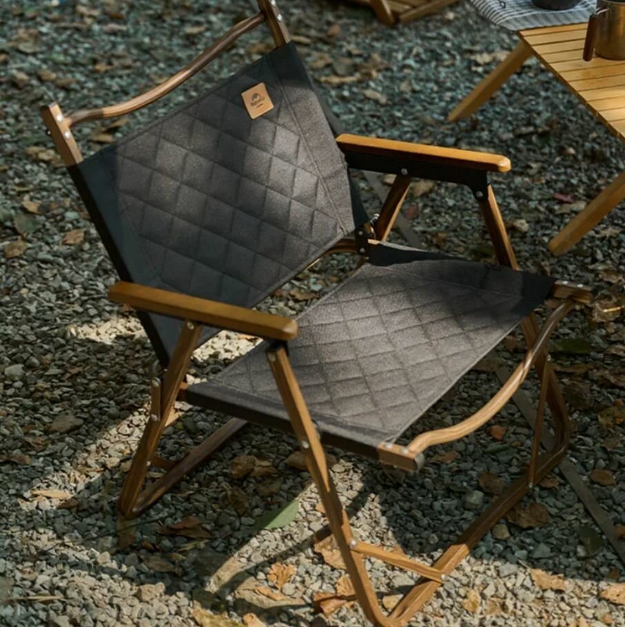 Складное кемпинговое кресло для дачи и отдыха на природе, цвет чёрный