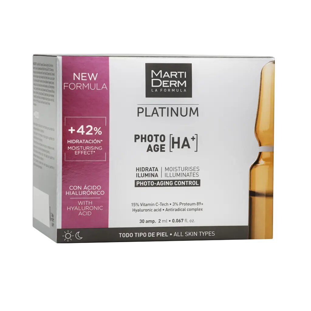 MartiDerm Platinum Коррекция фотостарения Гиалуроновая кислота + для всех типов кожи ампулы 2 мл 30 шт