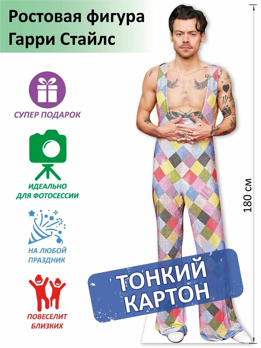 Гарри Стайлс Ростовая Фигура 19, Тонкий картон, (Print100.ru)