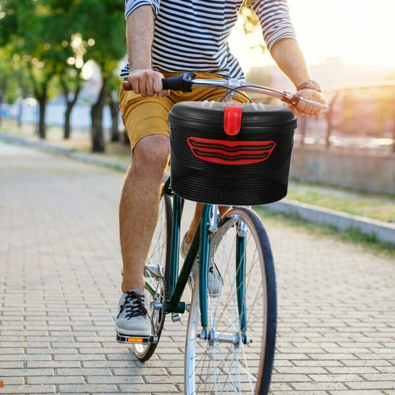 Корзина для большого велосипеда с передним замком, электрические аксессуары для женщин, хранение рамы скутера 31X23CM