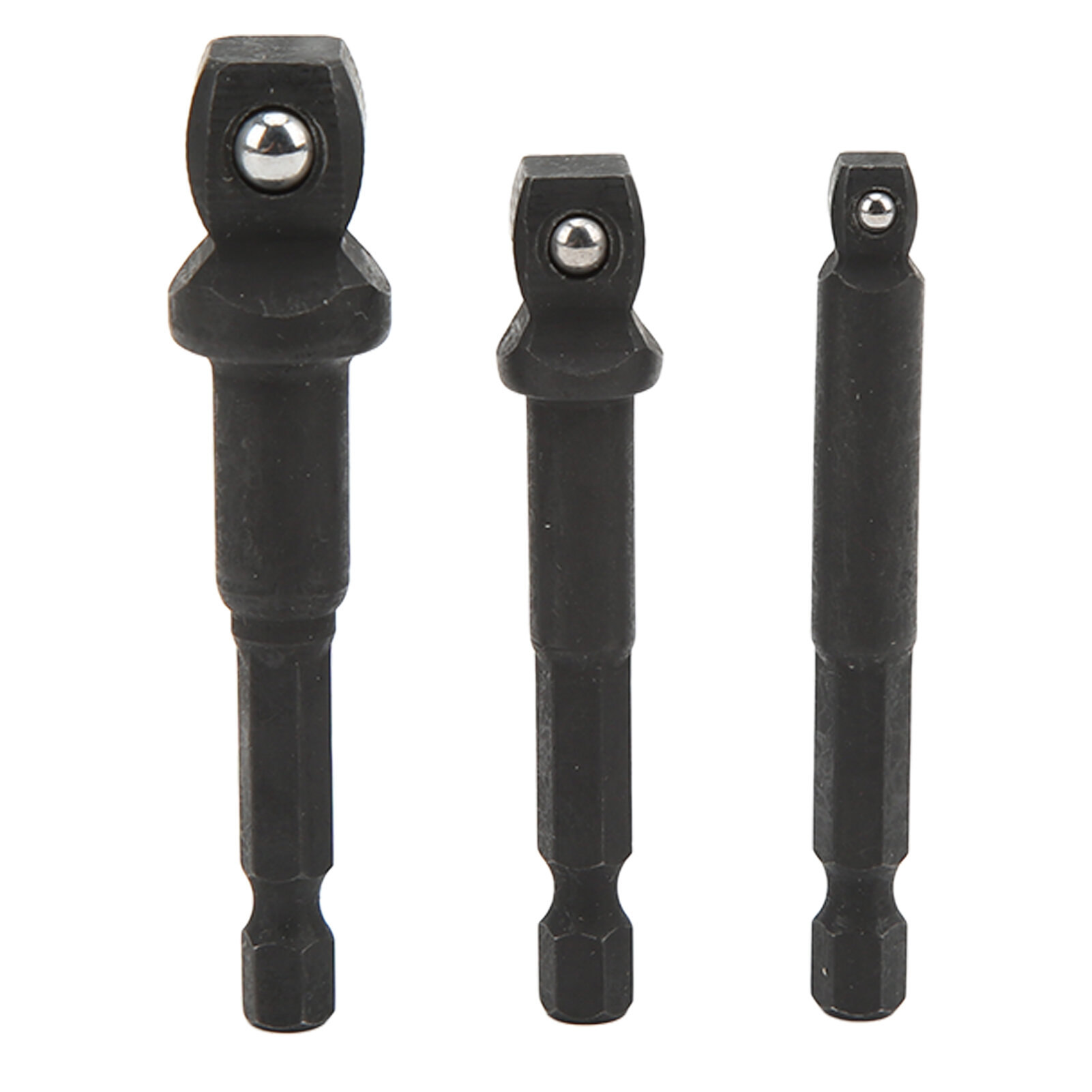 Набор инструментов из 3 переходников для торцевых ключей с шестигранным хвостовиком 1/2 дюйма, 3/8 дюйма и 1/4 дюйма, изготовленных из хромованадиевой стали.