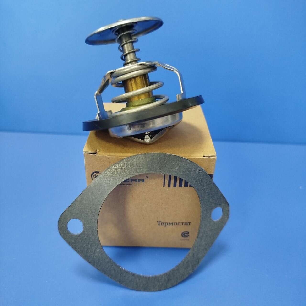 Термостат автомобильный "LUZAR" для автомобилей ГАЗ, КамАЗ Евро-2 (обрезиненный клапан) 82*С