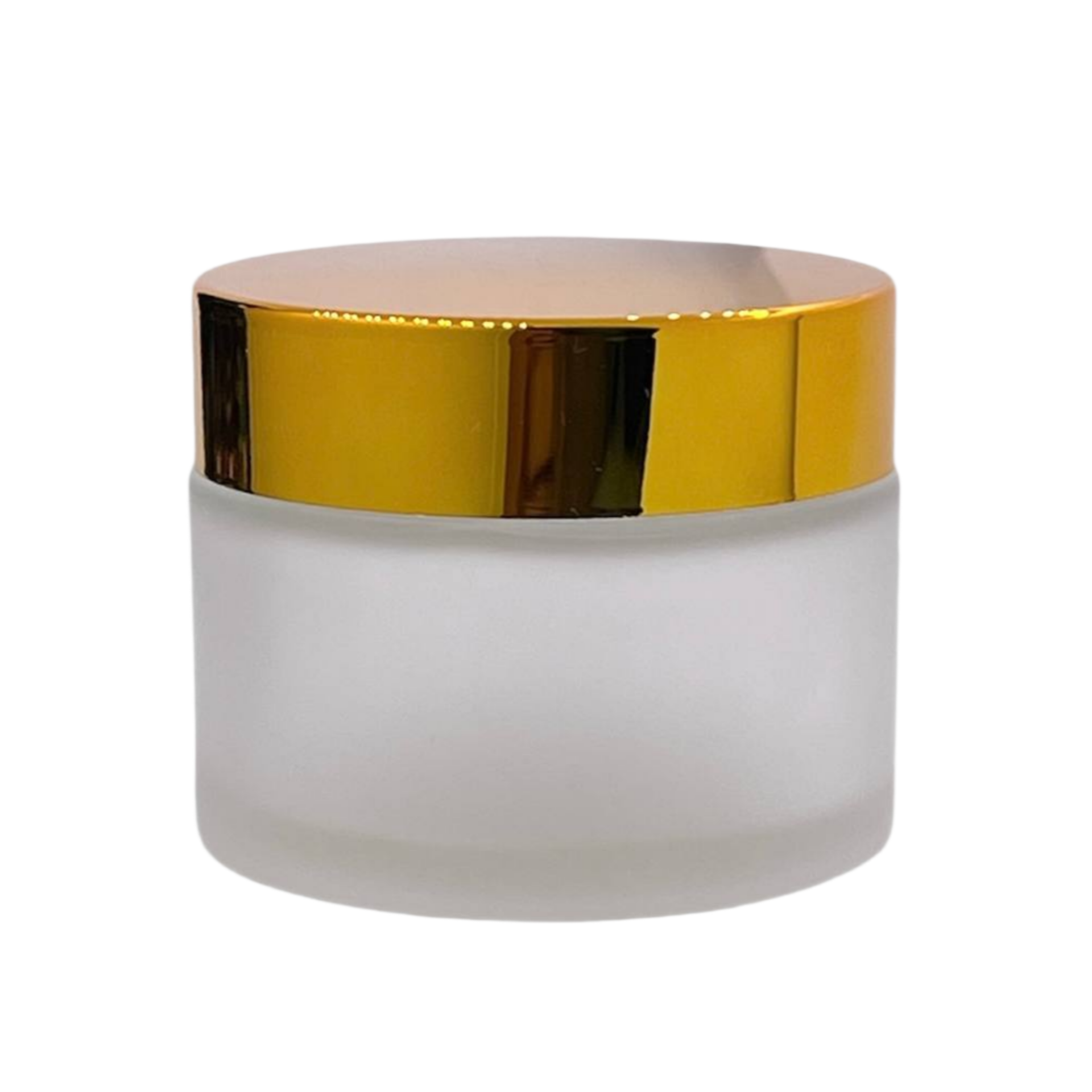 Набор баночек для косметики, 50 мл, 8 штук, белое матовое стекло, золотистая крышка с отсекателем