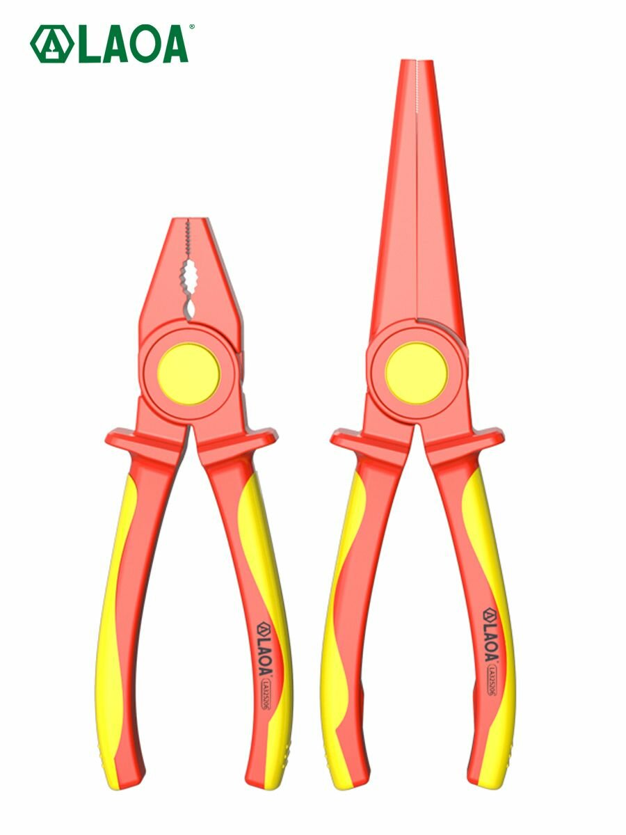 LAOA Пассатижи диэлектрические 2 штуки(изолированные) 183/230 мм до 1000В для электрика