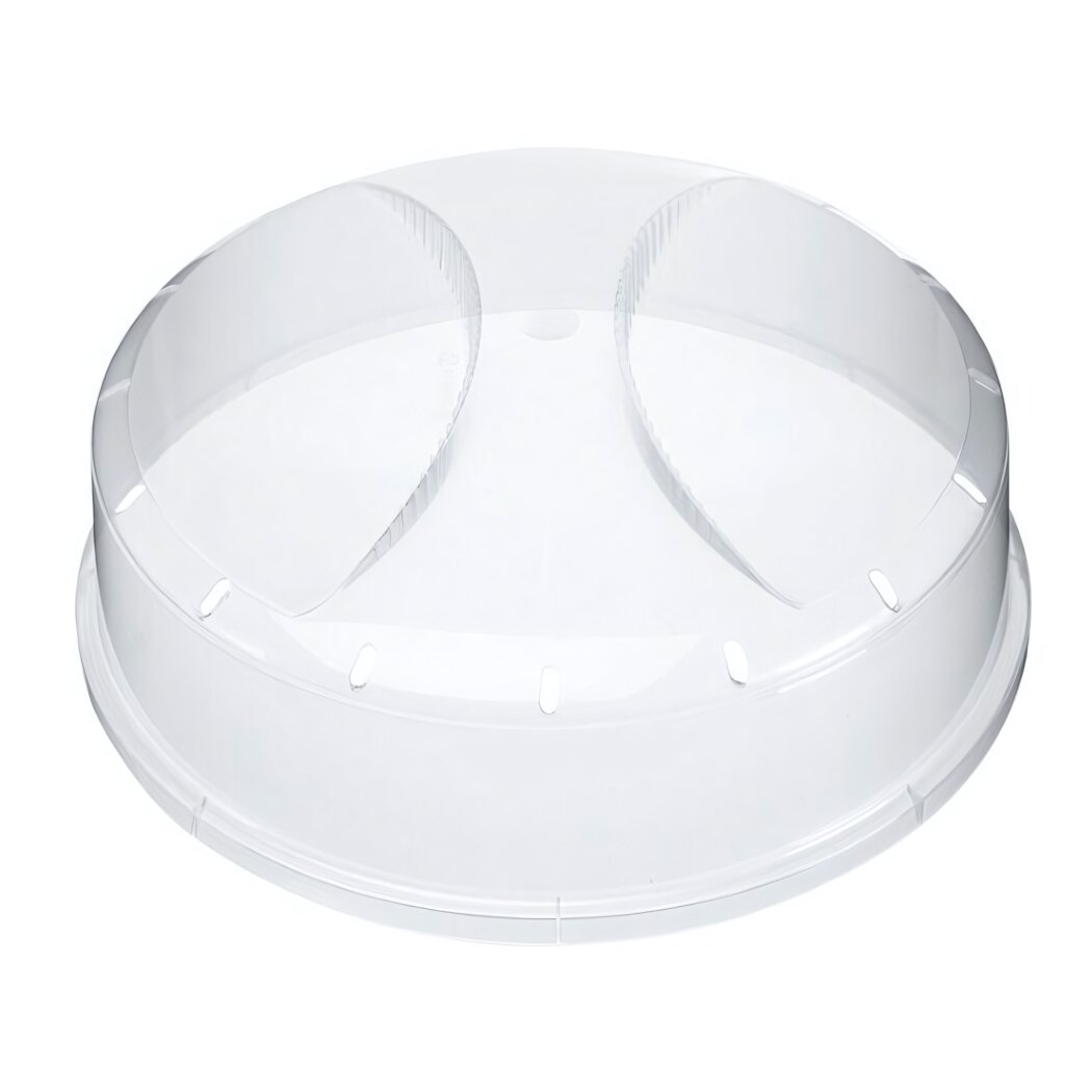Крышка для микроволновки и холодильника 240 мм, прозрачная, с пароотводом и ручкой