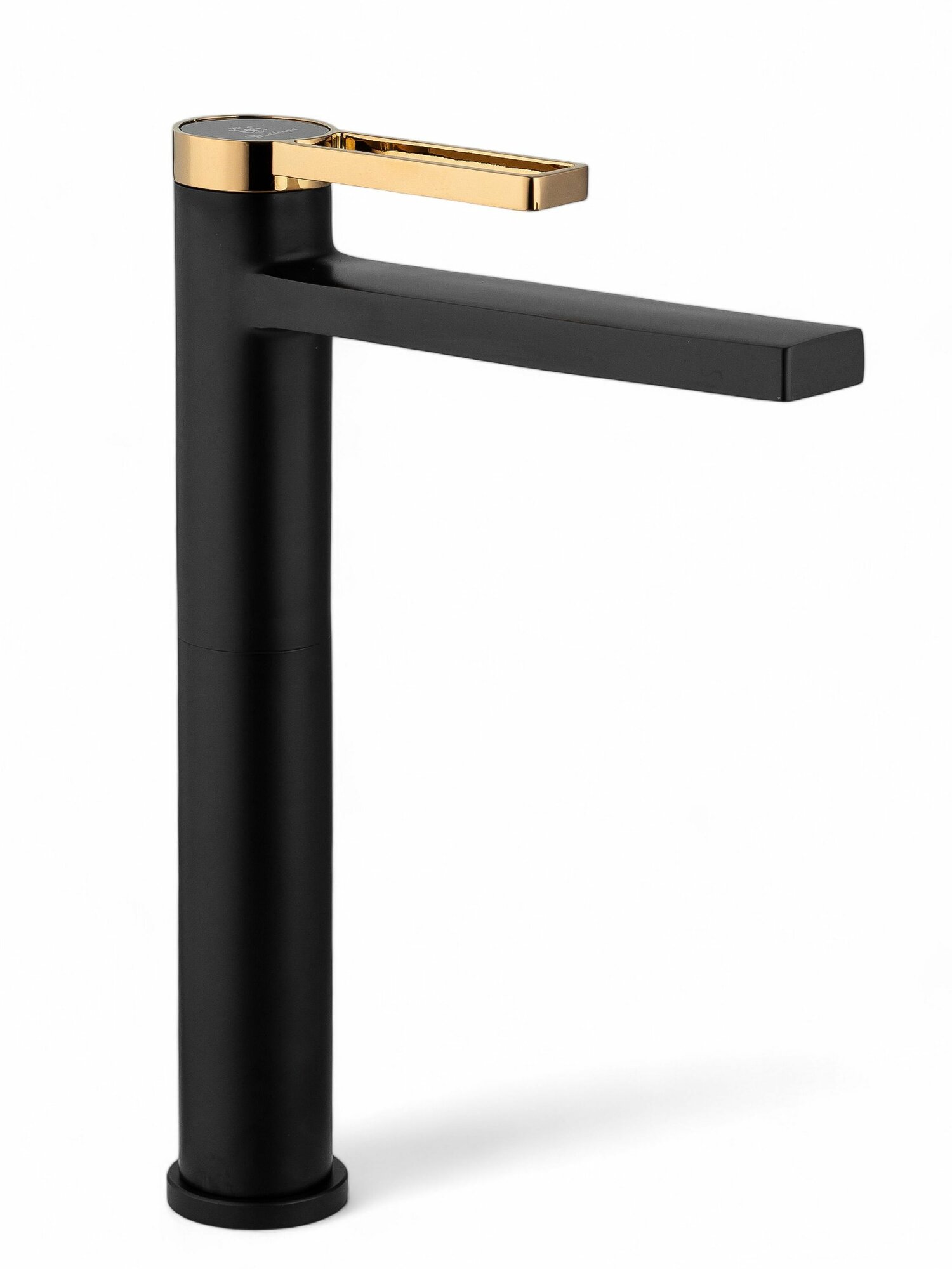 Смеситель Diadonna, латунь, черный, матовый, монолитный, для раковины, золото с черным