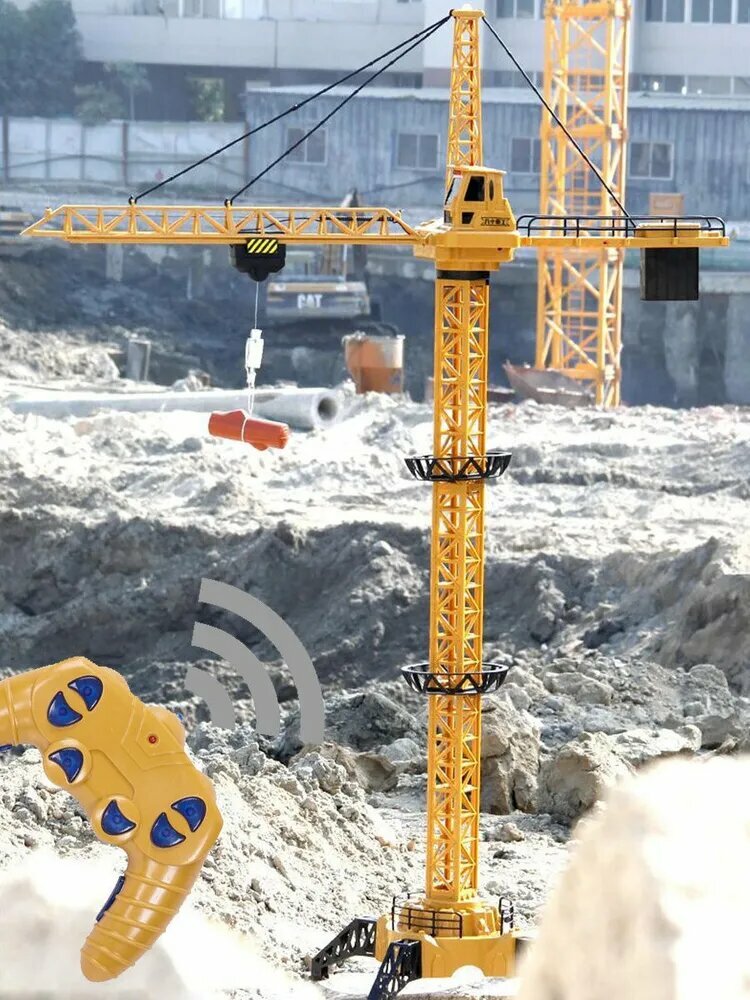 Башенный кран на радиоуправлении, со светом, звуком, высота 128 см