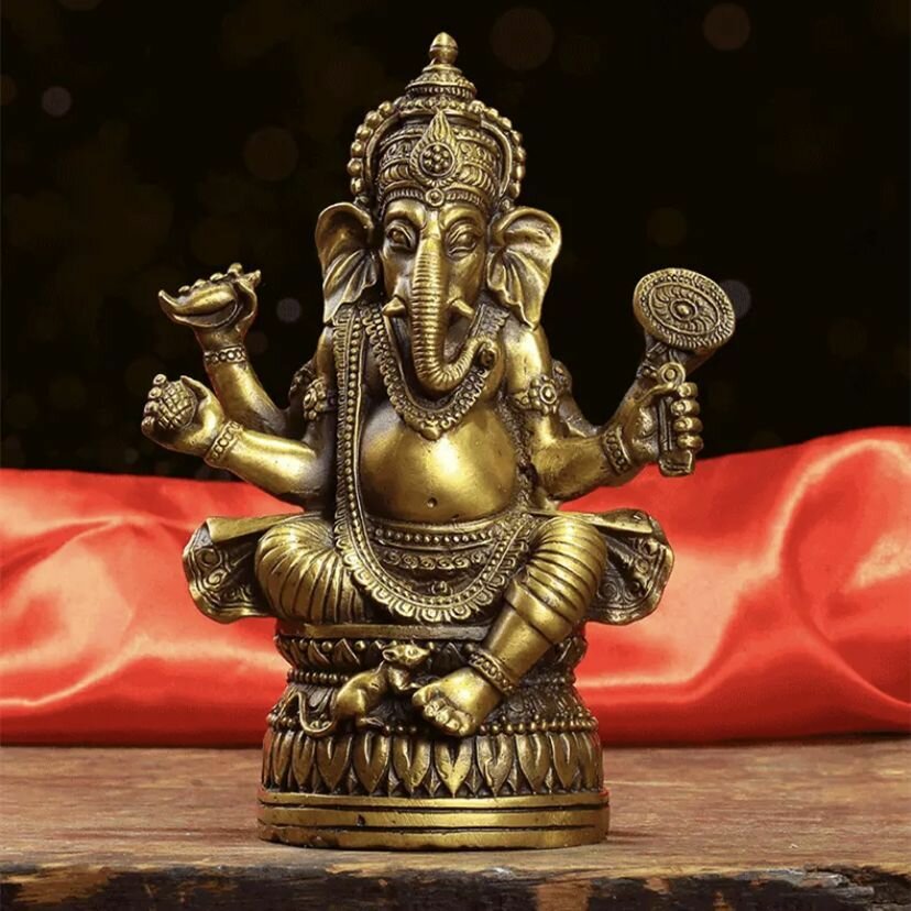 Статуэтка Ганеша 17cм бронзовая/статуэтки для интерьера