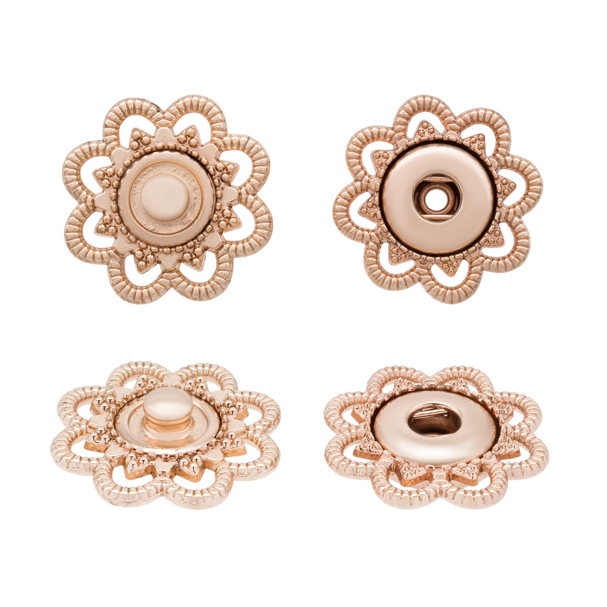 KN18 Кнопки для одежды пришивные металлические 23 мм (золотой), 10 шт