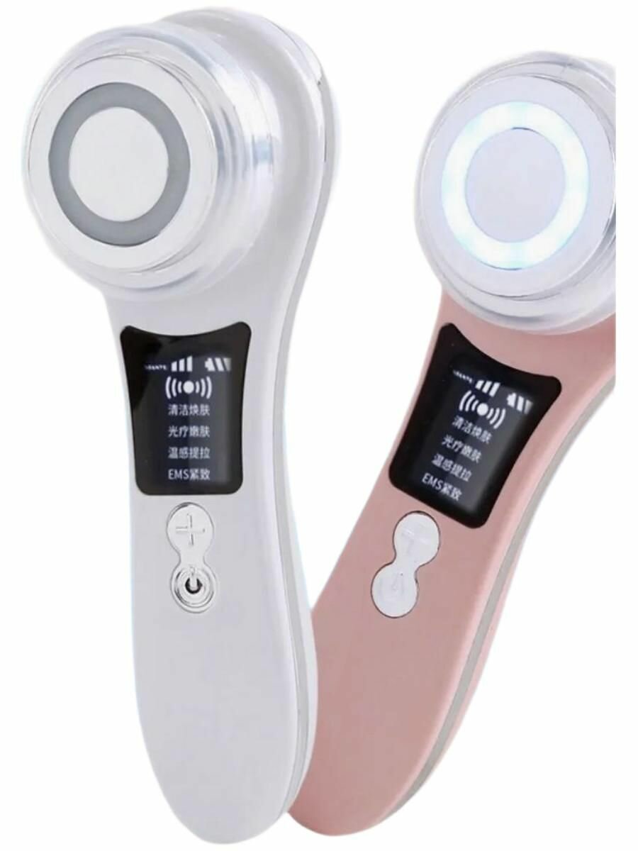 Массажер для лица и шеи, RF лифтинг, пластик, 3 режима, цвет белый