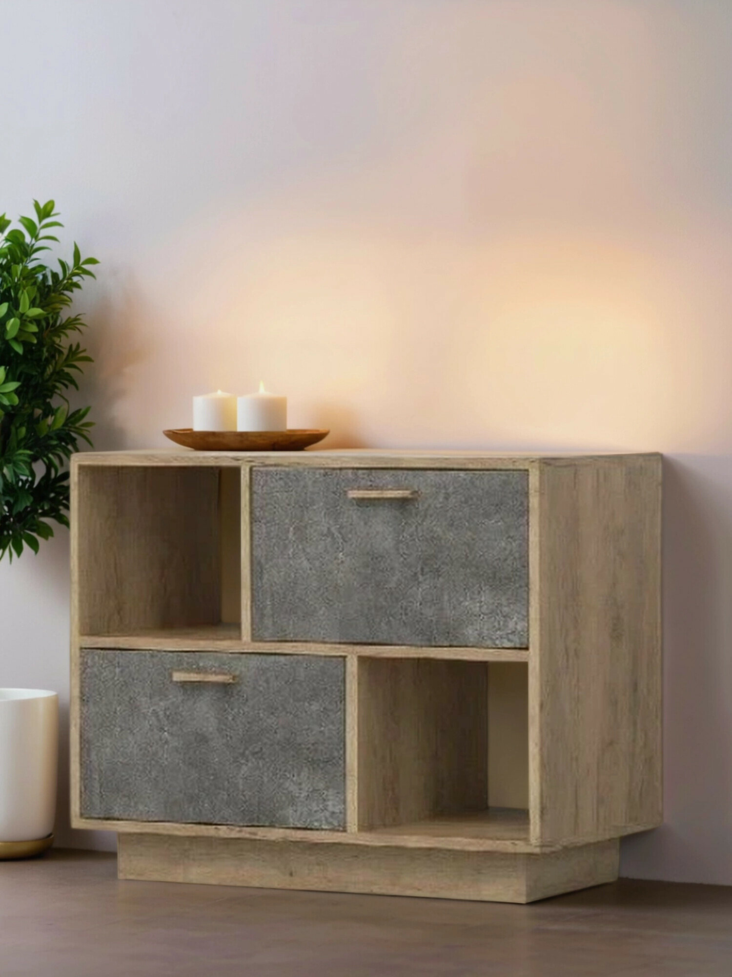 Тумба "ЭГО" Т-1 (ПД) Дуб Крафт Золотой/Камень Темный, с ящиками