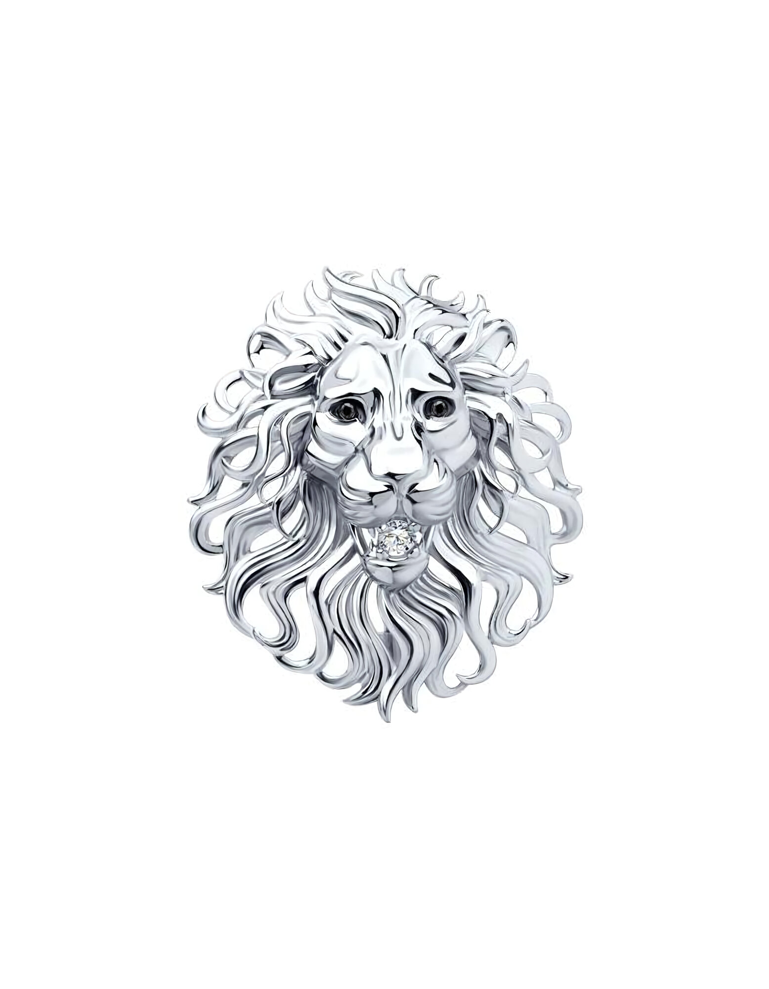 Брошь, серебро, 925 проба, родирование, фианит