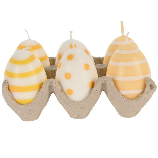 Пасхальные свечи Яйца: Bright Easter 6 см желтые, 6 шт, Koopman, CC5063010-1