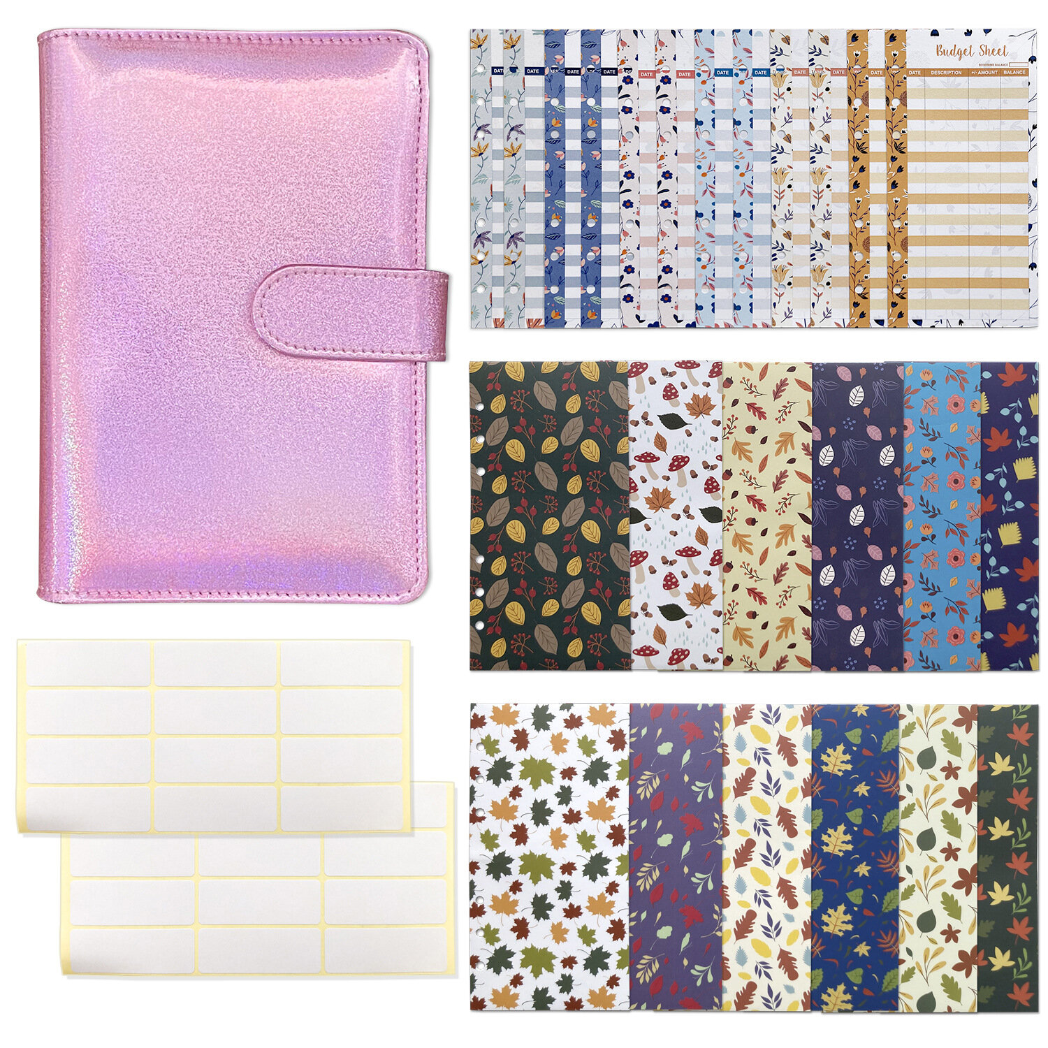 Набор бумаги для конвертов "Кленовый лист", деловой стиль, перламутровый блеск