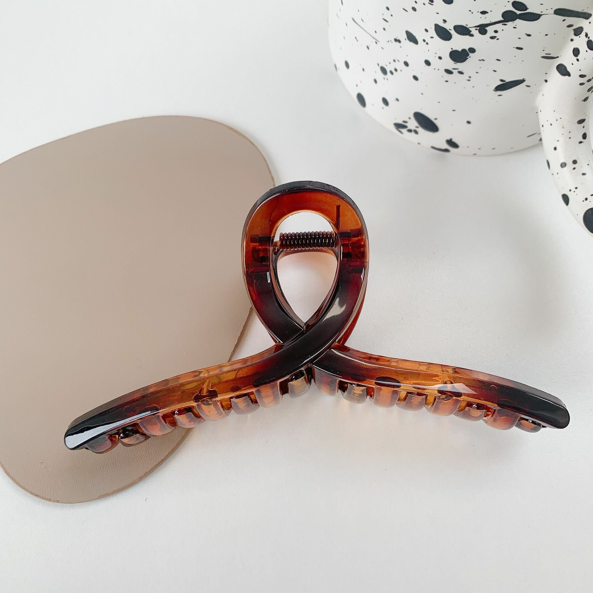 Краб для волос FreshStyle Змея серо-коричневая 13 см