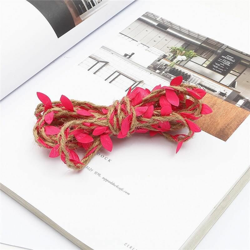 Лента из листьев мешковины, натуральная джутовая веревка из ротанга для настенного монтажа, для деревенской свадьбы, дома, сада, вечеринки в джунглях, декора для поделок своими руками