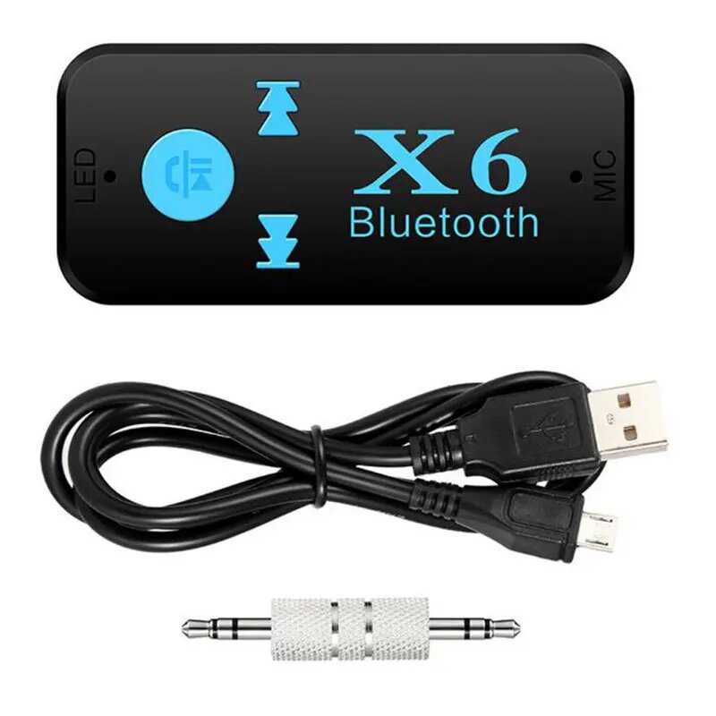Беспроводной Bluetooth-совместимый адаптер 3 в 1, USB-приемник X6, аудиоразъем 3,5 мм, устройство чтения карт TF, микрофон, поддержка вызовов, автомобильный динамик, наушники