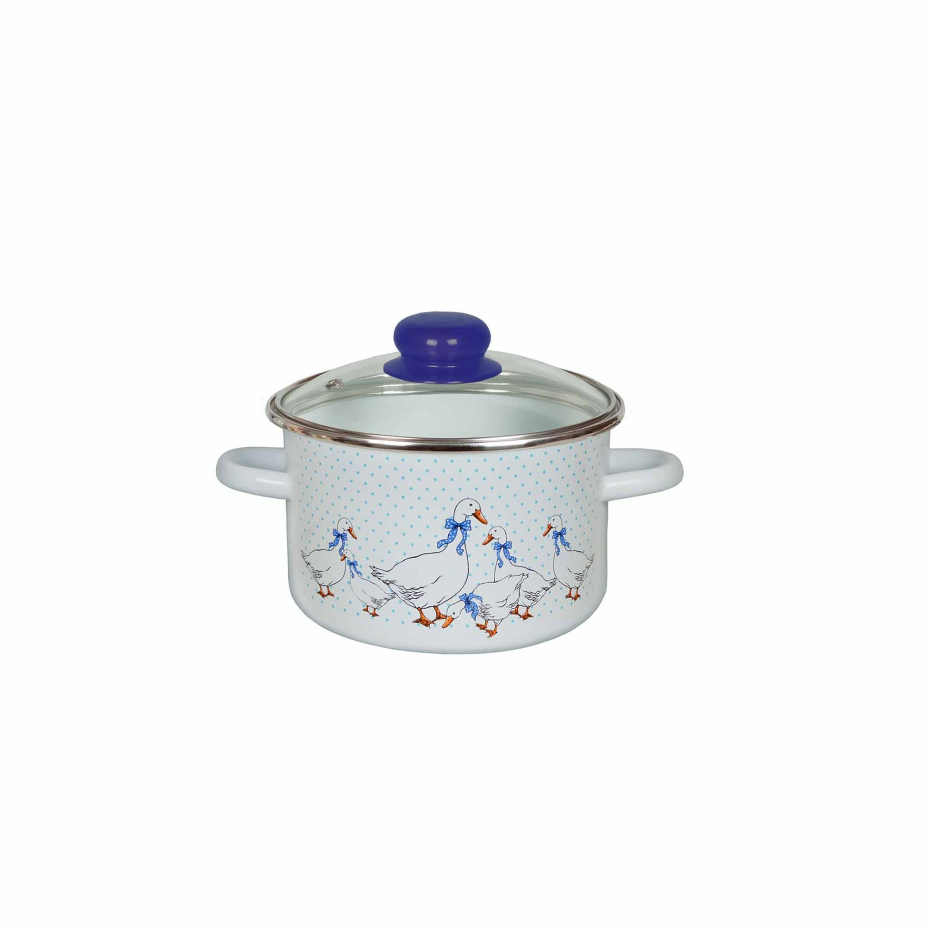 Кастрюля стальэмаль 1RD161S Гуси эмал цил 2,0л