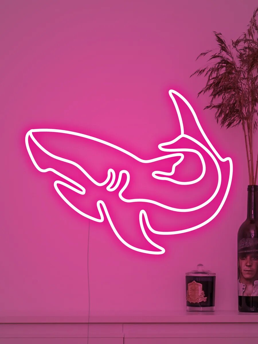 "Акула" неоновая лампа, светильник