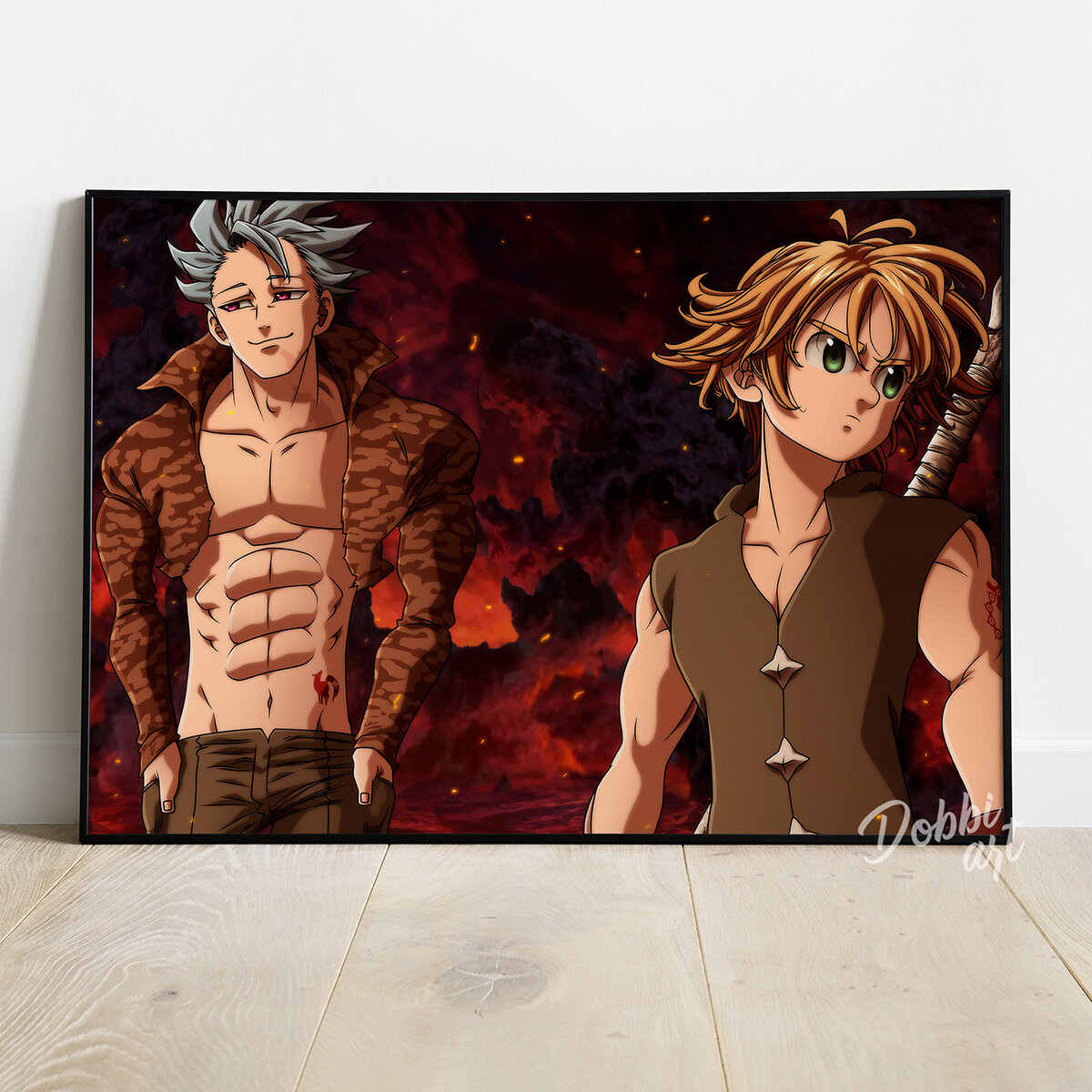 Постер 7 смертных грехов 60х80 см без рамы/ The Seven Deadly Sins/ Аниме, манга/ Постер для интерьера/ Декор на стену/ Постер для дома, офиса/ Плакат интерьерный/ Плакат Аниме/ Бан/ Мелиодас/ Подарок парню/ Подарок девушке/ Картина для интерьера