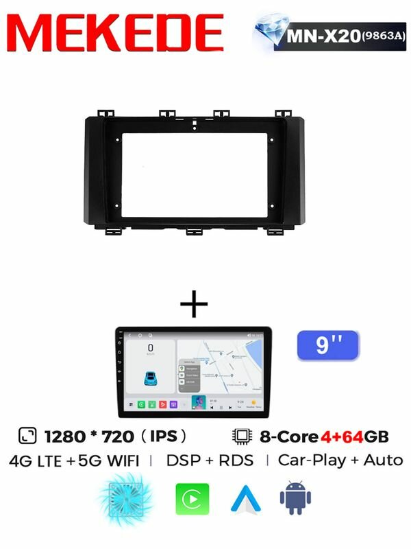 Магнитола 9" Mekede MN X20 Pro 4/64 Gb SEAT Ateca Cupra 2016-2021 carplay
