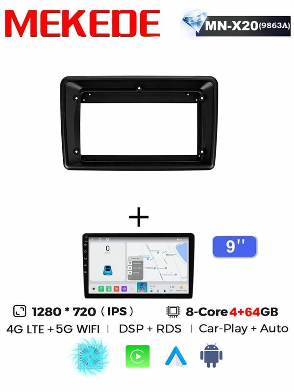 Магнитола 9" Mekede MN X20 Pro 4/64 Gb Honda Mobilio 2 Amaze 2013-2020 carplay 2 din